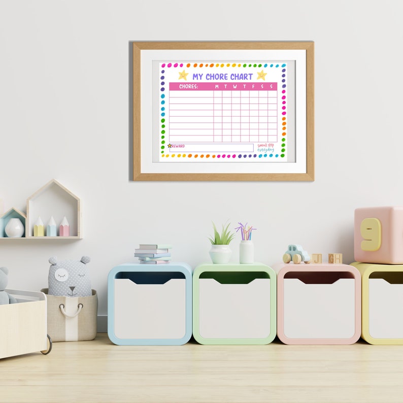 Kids Star Chore Chart Poster Reward Chart Responsibility Chart Chore ...