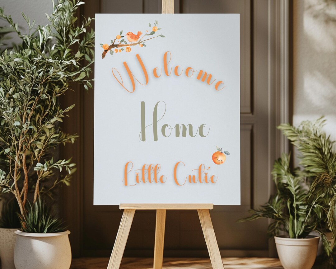 Welcome Home Baby Sign I Little Cutie Theme Welcome Home Sign - Etsy