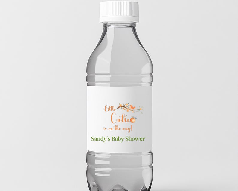 EDITABLE Baby Shower Water Bottle Label I Little Cutie Theme Water ...