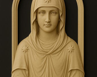 Virgin Mary Relief | 3D Wall Sculpture | STL Digital Model - Etsy