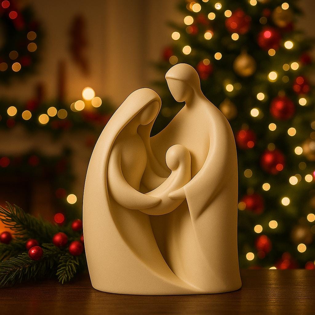 Minimalist Holy Family Statue STL | Modern Nativity Sculpture | 3D ...