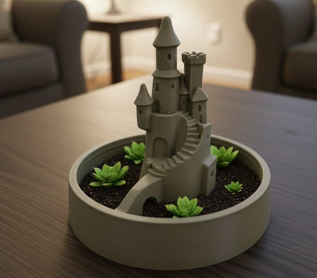 Fairy Castle Planter STL | Fantasy Tower | Miniature Castle Flower Pot ...