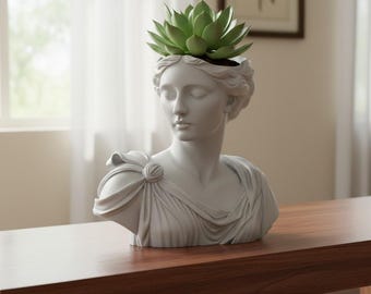 Ancient Bust Planter STL File | Modern Sculpture Planter | 3D Printable ...