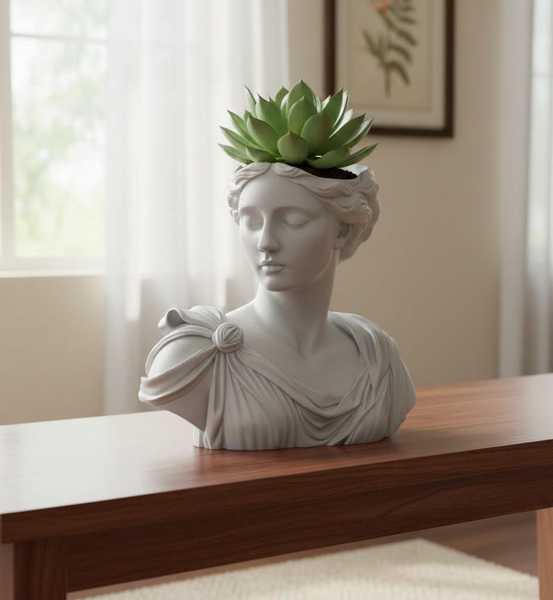 Ancient Bust Planter STL File | Modern Sculpture Planter | 3D Printable ...