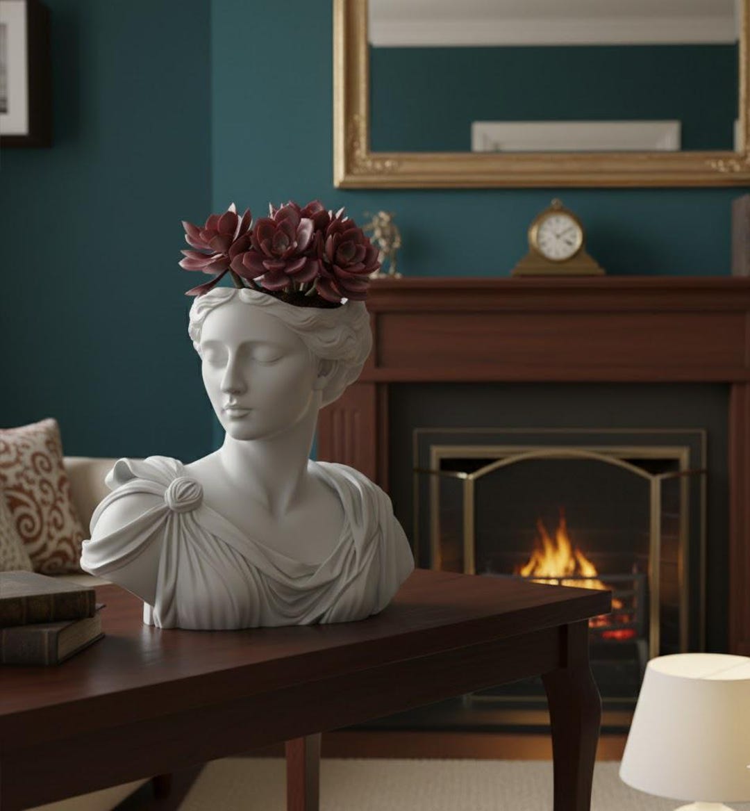 Ancient Bust Planter STL File | Modern Sculpture Planter | 3D Printable ...