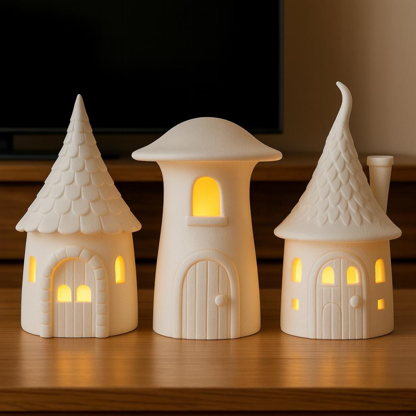 3 Fairy House Set – 3D Printable STL Models for Led/tealight Use (3 ...