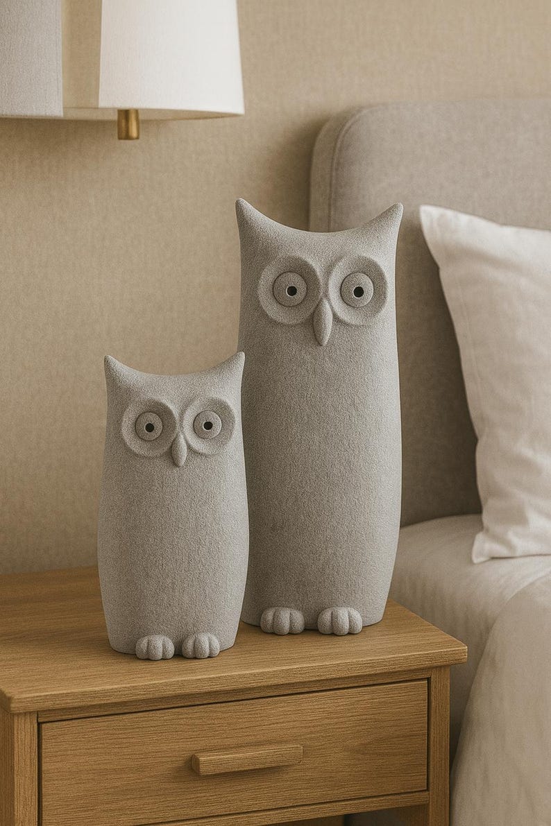Owl Sculpture Set – 2 STL Files – Modern Decor Design – 3D Printable - Etsy