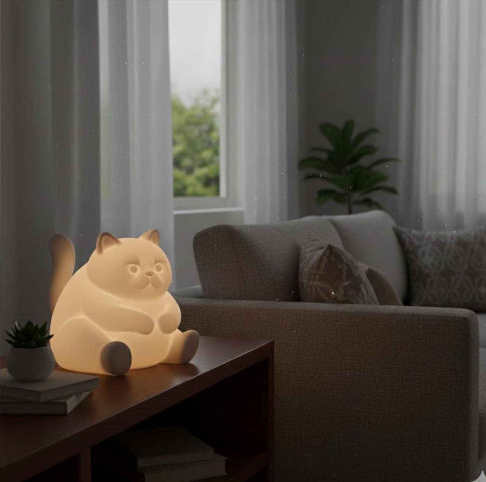 Cat Night Lamp 3D Model – Sitting Kawaii STL File-3d Pirinting Model - Etsy