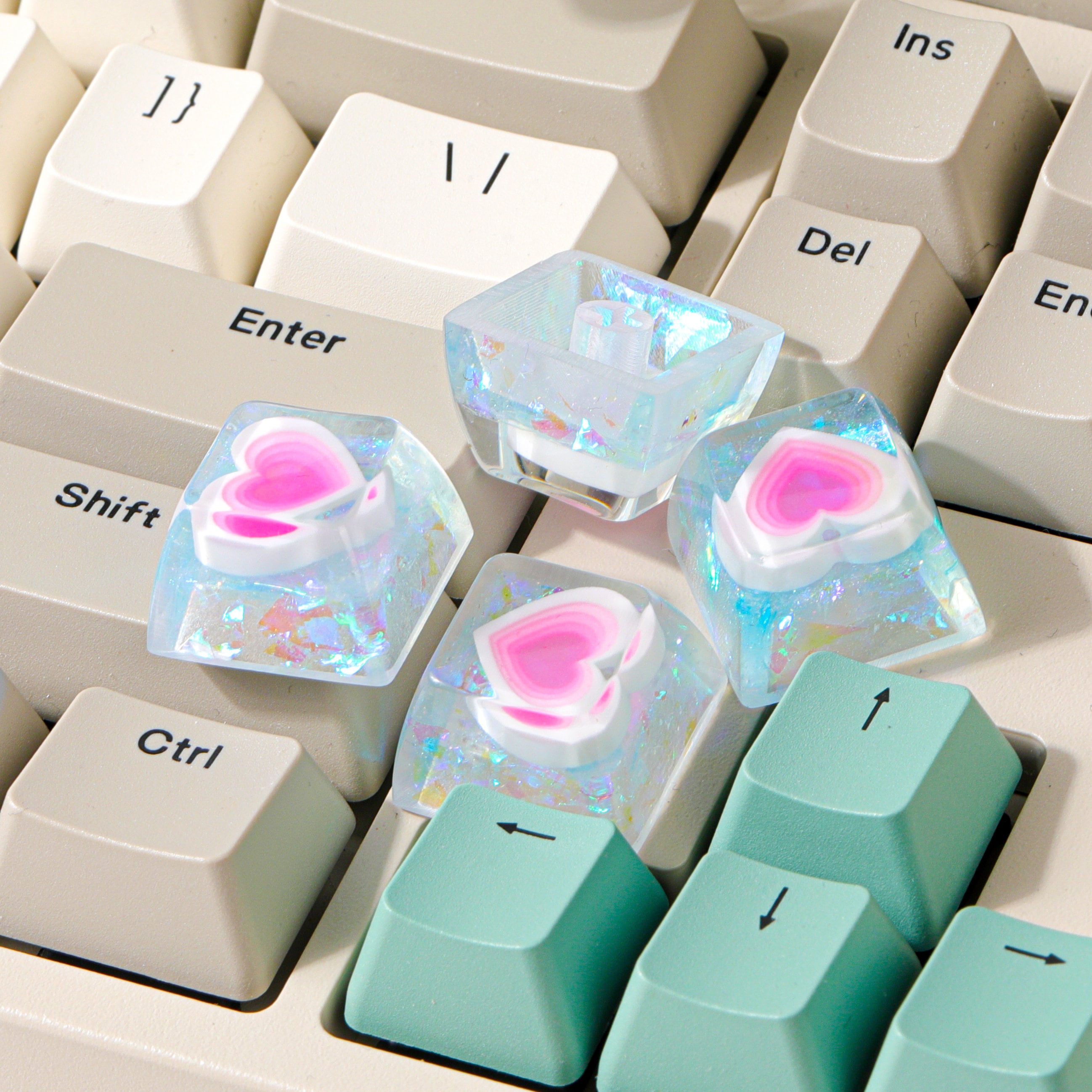 Heart Shape Resin Artisan Keycap, Handmade Keycaps, Kawaii Keycaps ...