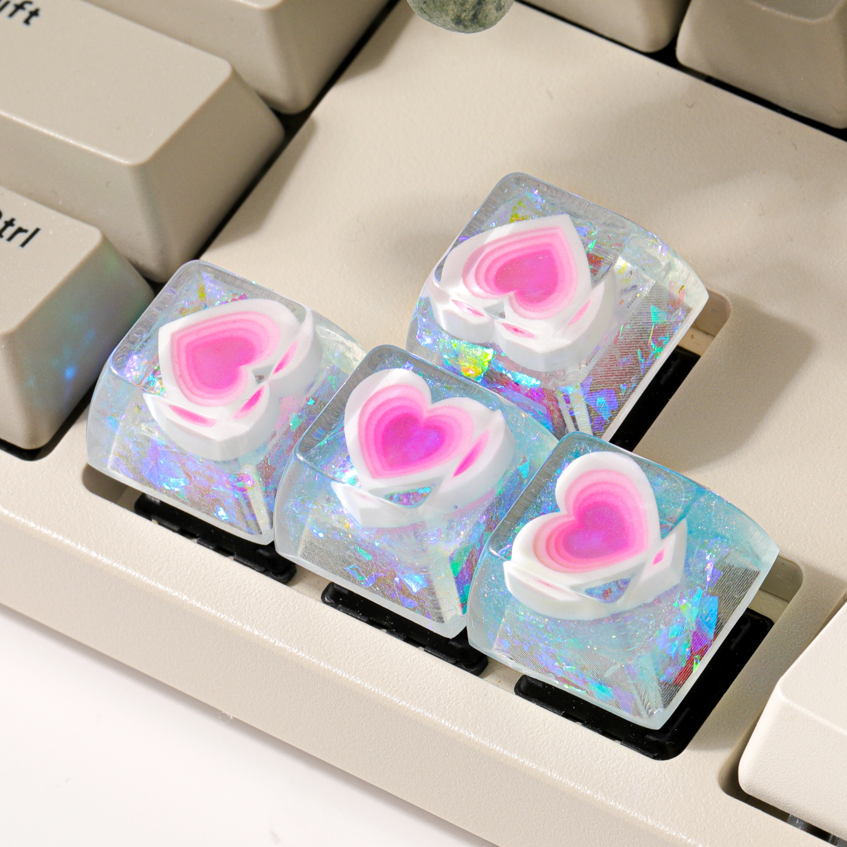 Heart Shape Resin Artisan Keycap, Handmade Keycaps, Kawaii Keycaps ...