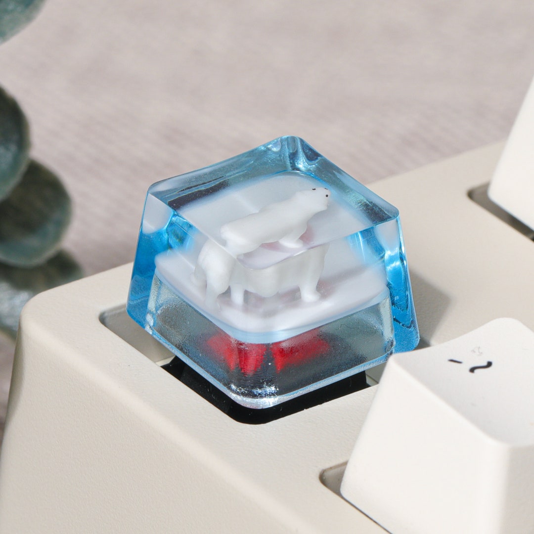 Polar Bear Keycap, Sa Resin Keycaps, Gaming Keyboard, Transparent ...