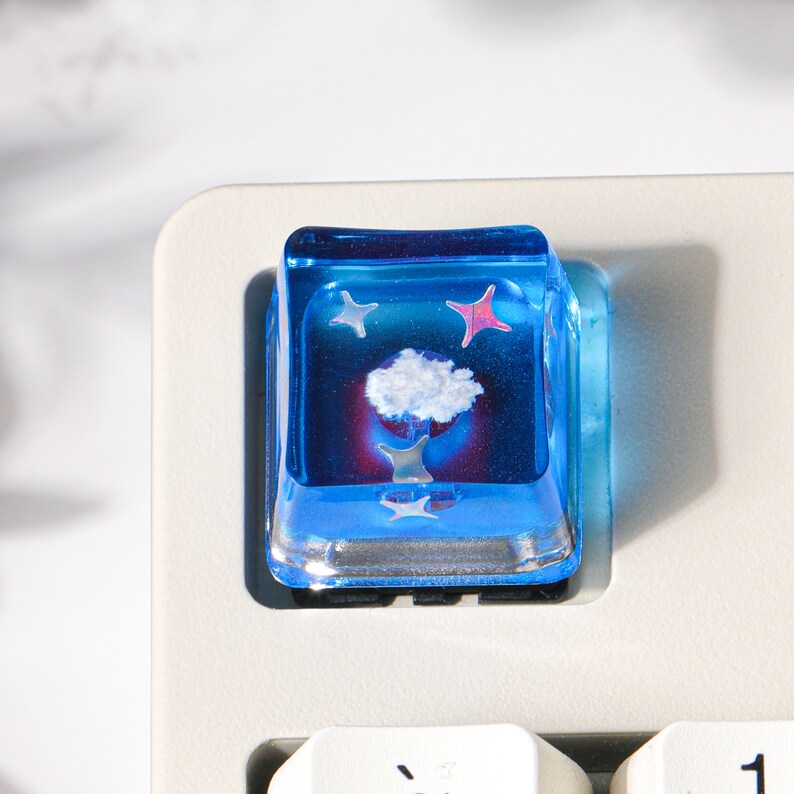 Starry Sky Keycaps, Resin Keycap, 1u Keycap, Night Sky Aesthetic for ...