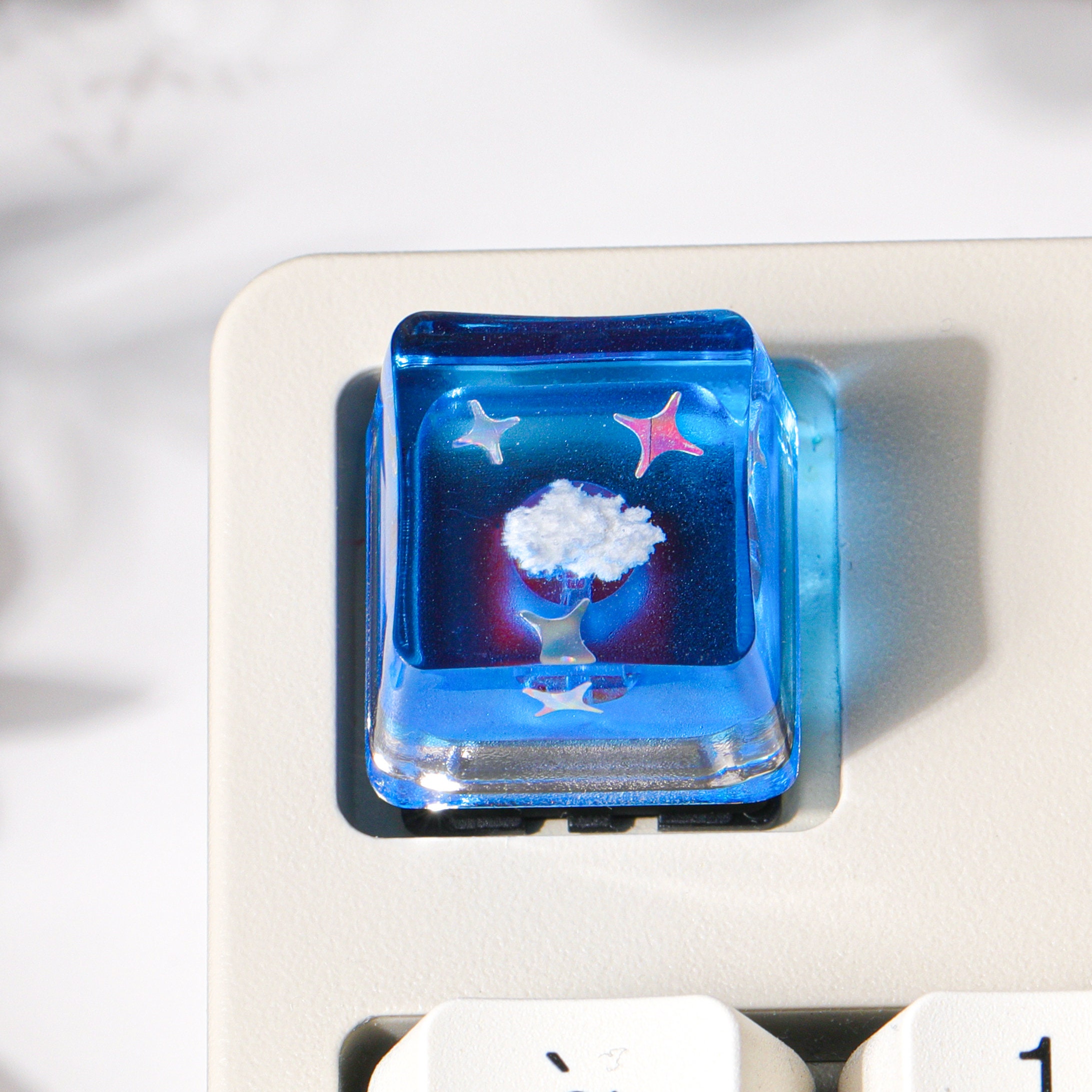 Starry Sky Keycaps, Resin Keycap, 1u Keycap, Night Sky Aesthetic for ...