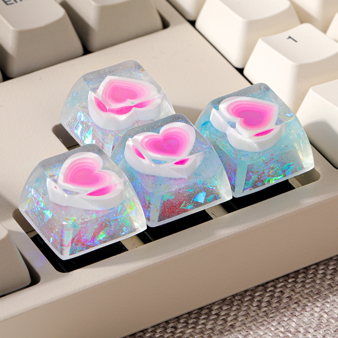 Heart Shape Resin Artisan Keycap, Handmade Keycaps, Kawaii Keycaps ...