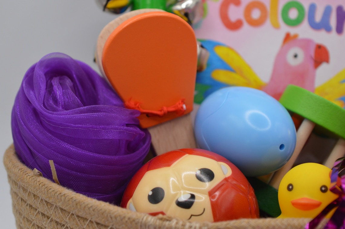 Colour Themed Treasure Basket Treasure Basket-small Baby Basket, Baby ...