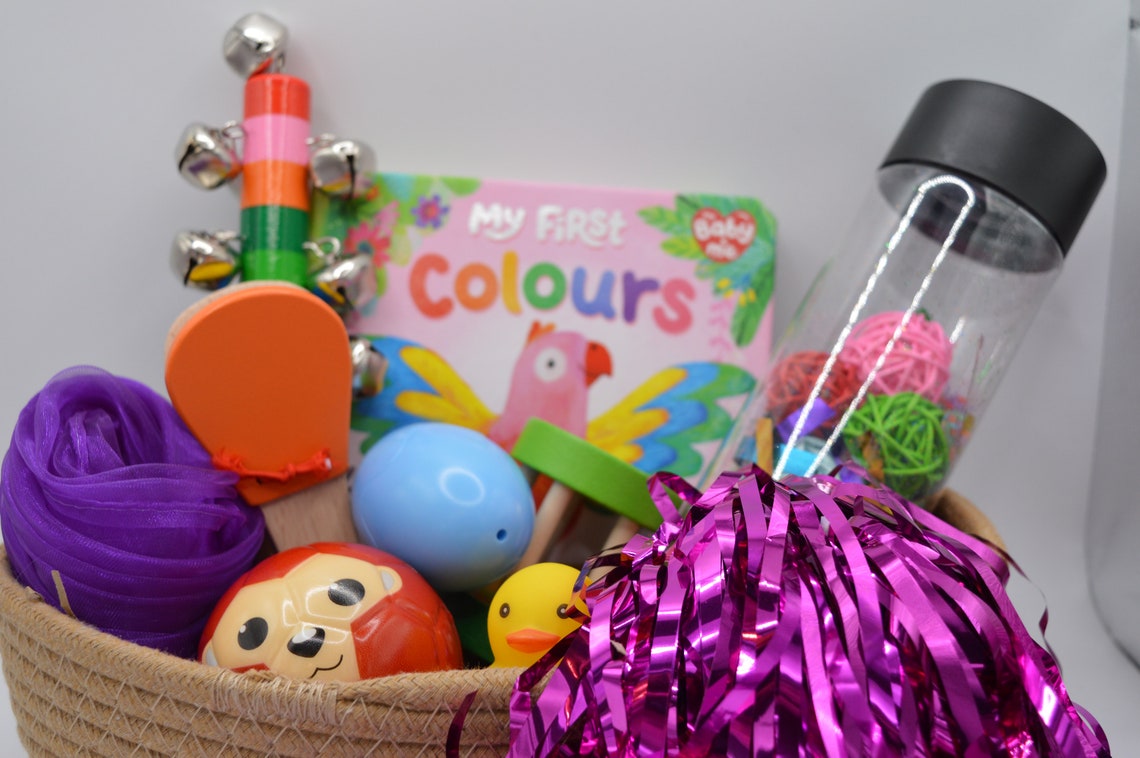 Colour Themed Treasure Basket Treasure Basket-small Baby Basket, Baby ...
