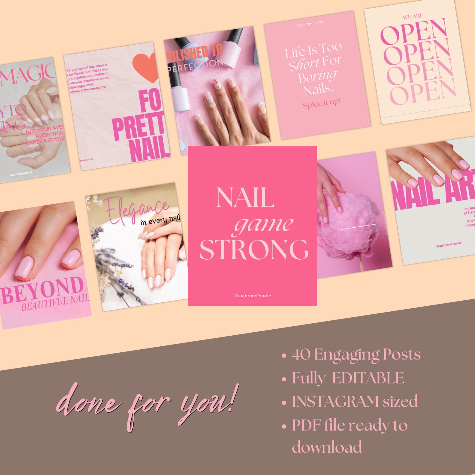 Nail Tech Social Media Instagram Posts: Branding for Nail Technicians ...