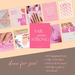 Nail Tech Social Media Instagram Posts: Branding for Nail Technicians ...