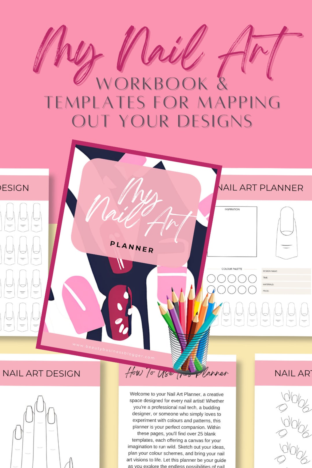 My Nail Art Planner, Nail Artist Workbook, Nail Technician Templates ...