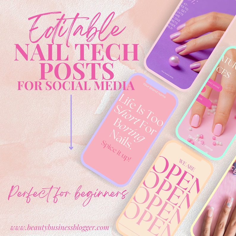 Nail Tech Social Media Instagram Posts: Branding for Nail Technicians ...