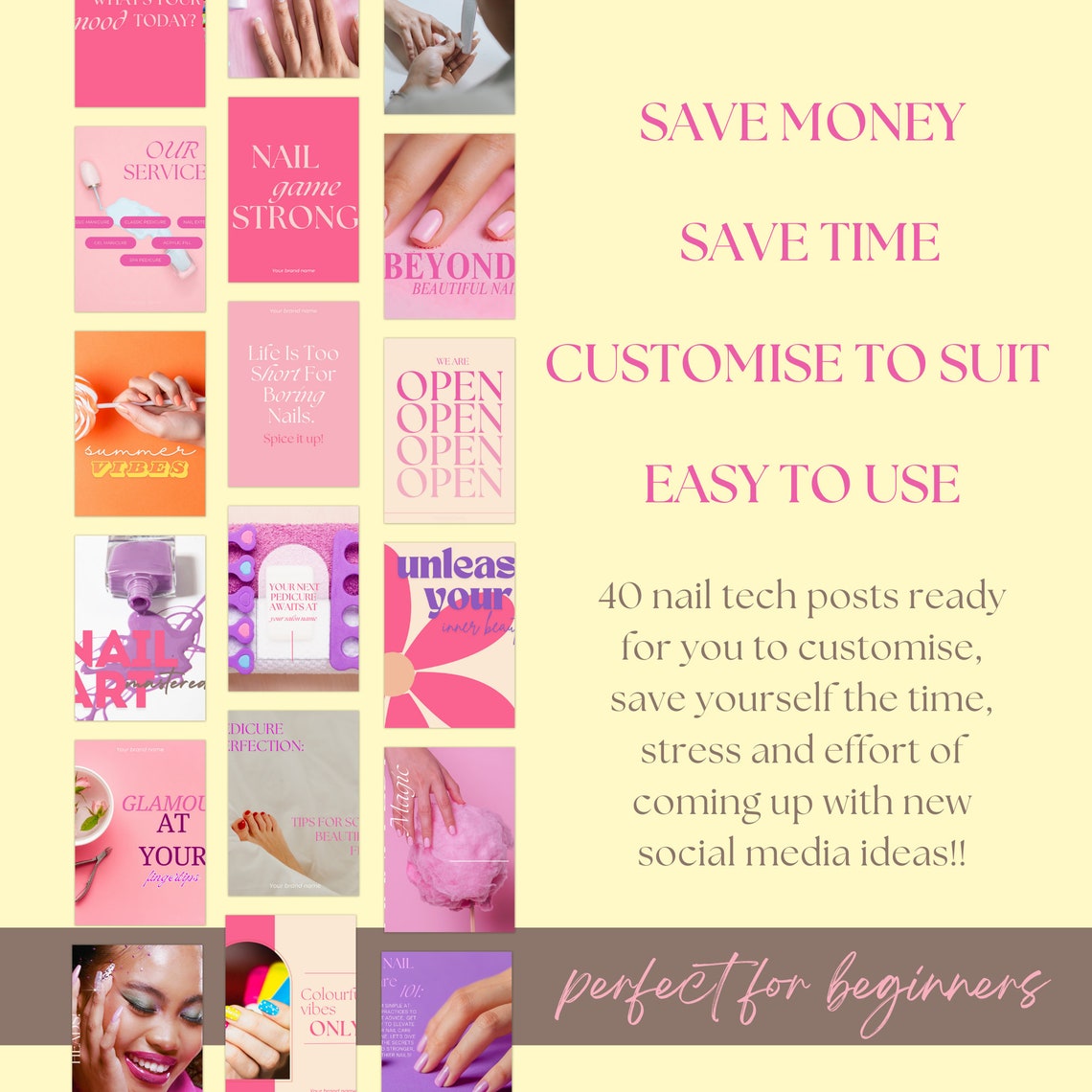 Nail Tech Social Media Instagram Posts: Branding for Nail Technicians ...