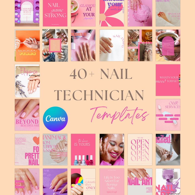 Nail Tech Social Media Instagram Posts: Branding for Nail Technicians ...