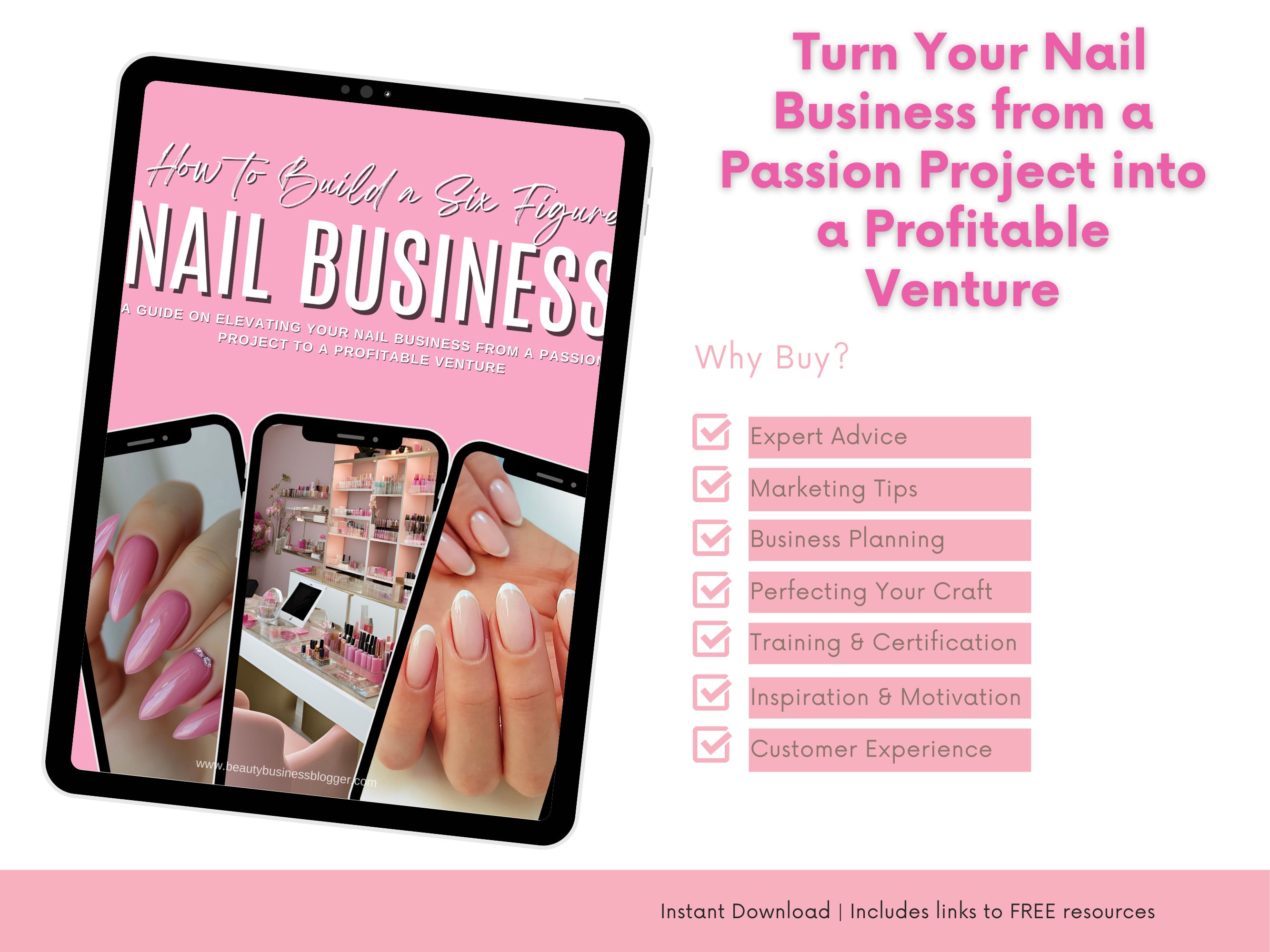 How to Build A 6 Figure Nail Business, Side Hustle Guide for Nail Techs ...