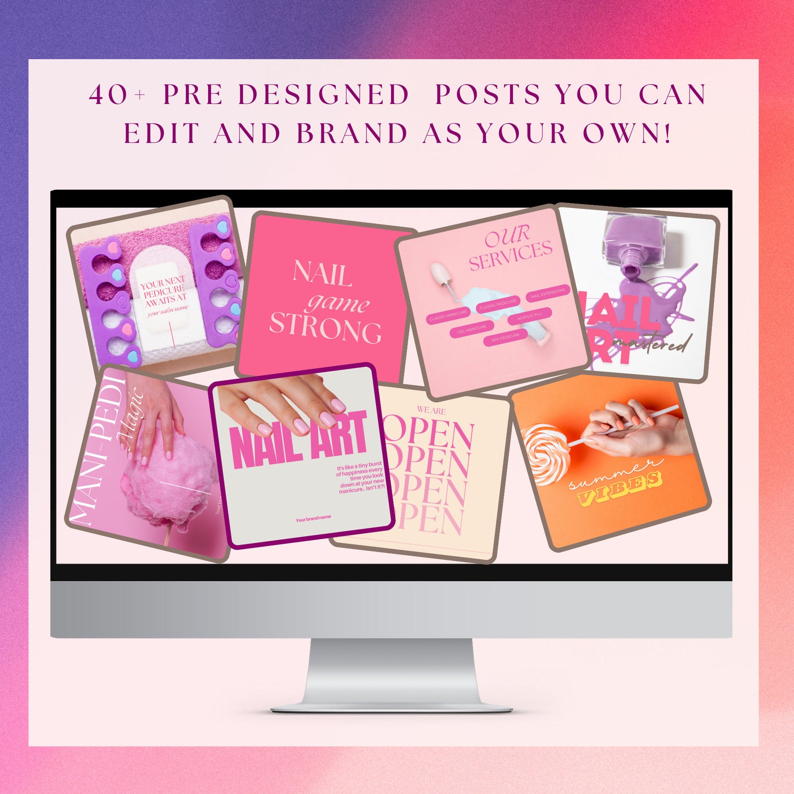 Nail Tech Social Media Instagram Posts: Branding for Nail Technicians ...