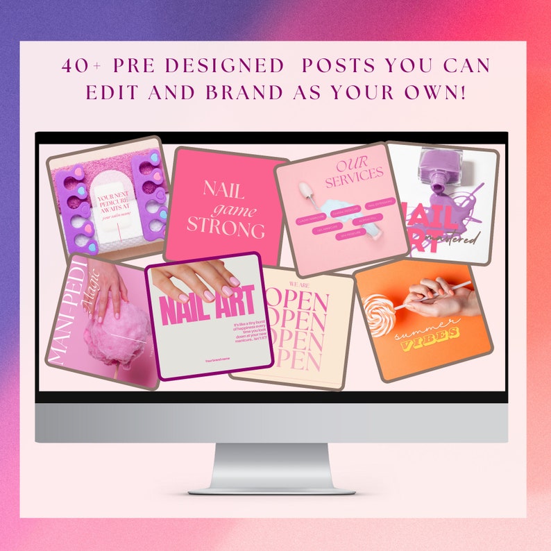 Nail Tech Social Media Instagram Posts: Branding for Nail Technicians, Beauty Business Social ...