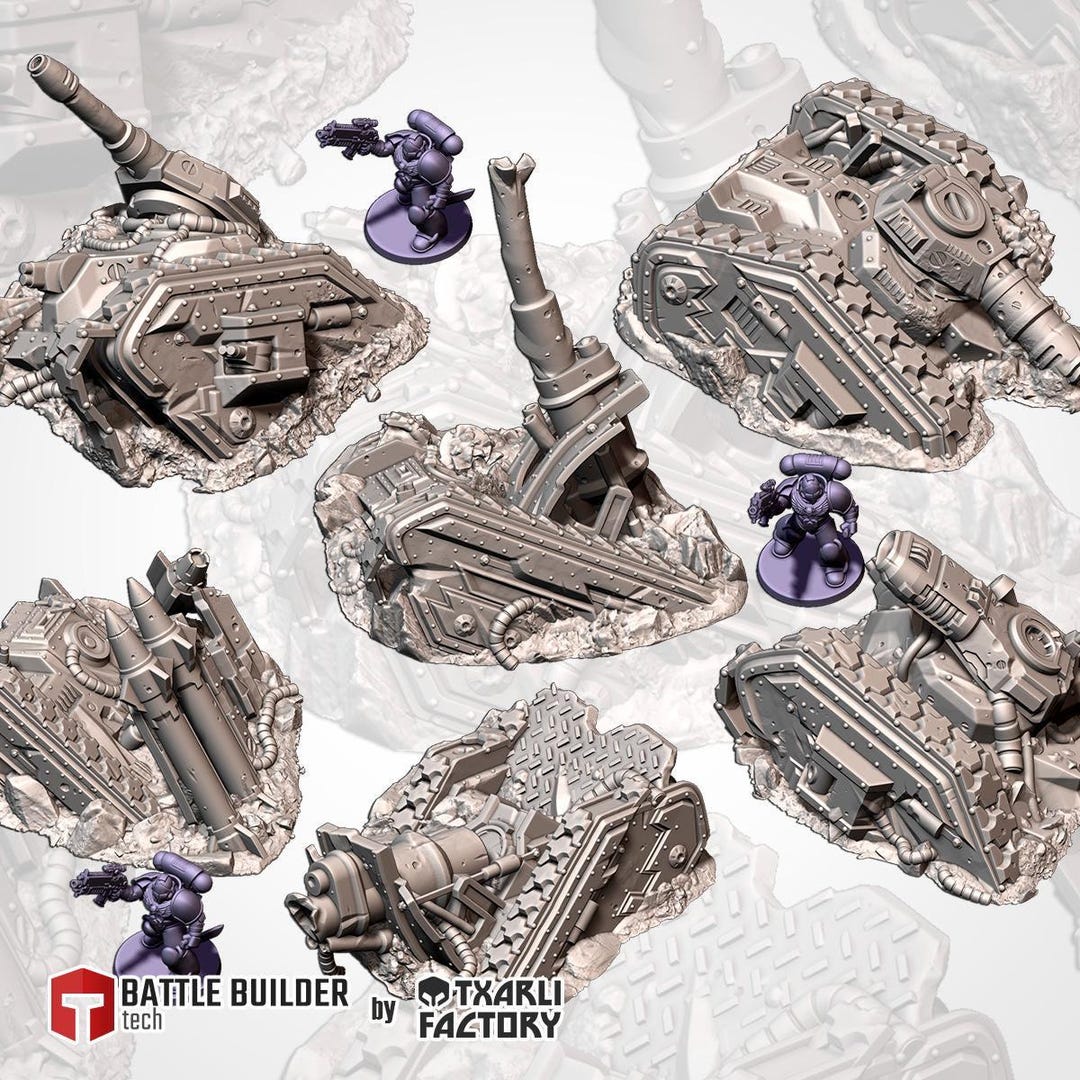 Tabletop Wargaming Terrain - Destroyed Tanks - Etsy