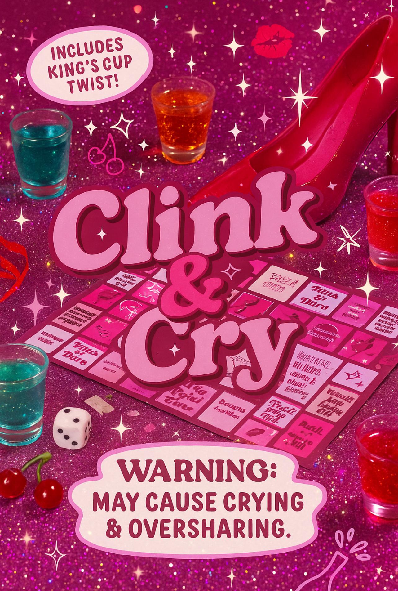 Clink & Cry Party Drinking Game for Girls Kings Cup Inspired Board Game ...
