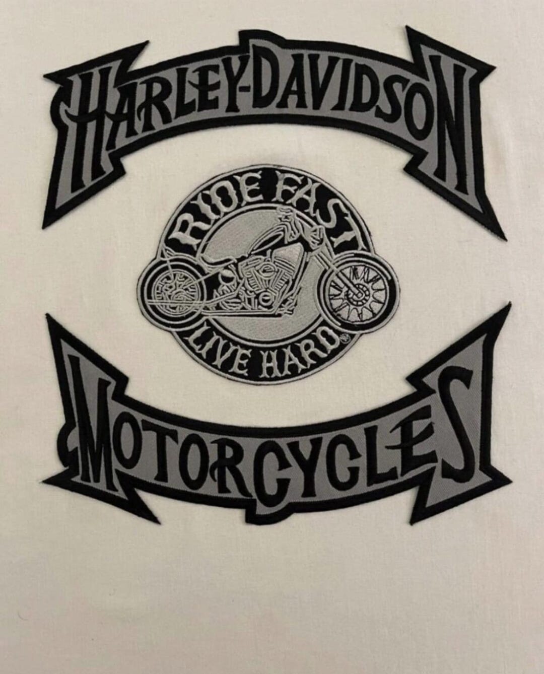 Harley Davidson Rockers Ride Fast Biker Patch Vest/jacket New Set of 3 ...