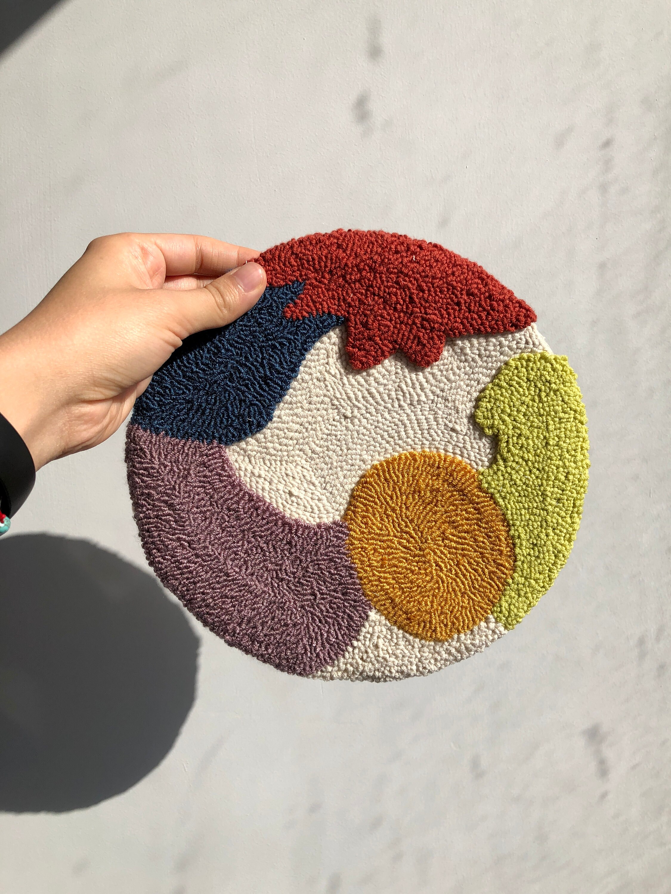 Abstract Punch Needle Wall Decor, Colorful Handmade Punch Needle Art ...