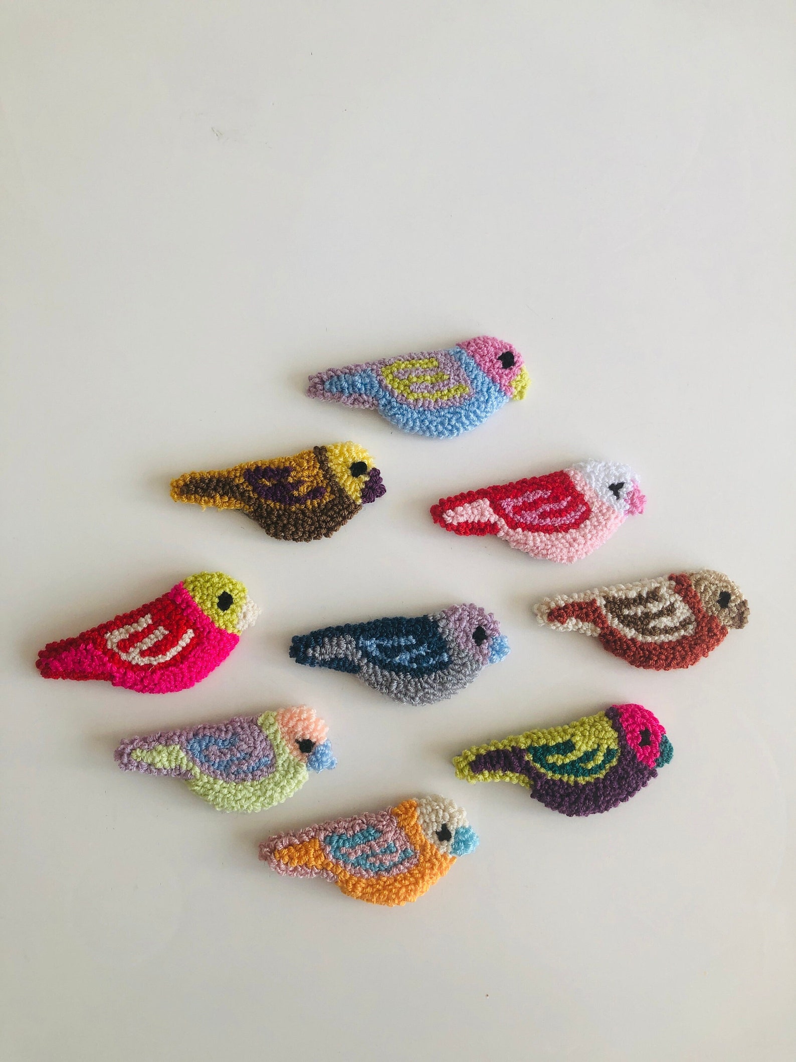 Elegant Bird Punch Needle Brooches, Nature-inspired Accessories - Etsy