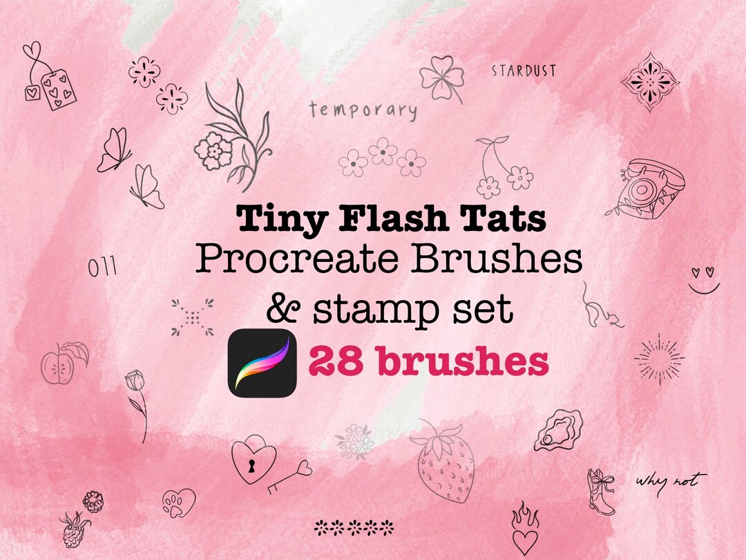 Tiny Flash Tats – Procreate Brush & Stamp Set (28 Brushes) - Etsy