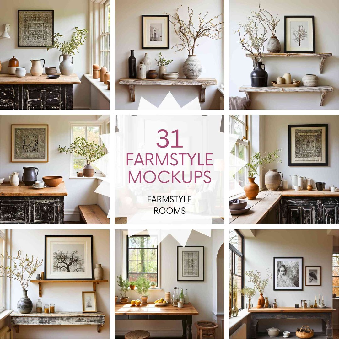 31 Square Format Farmhouse Style Mockups - Etsy