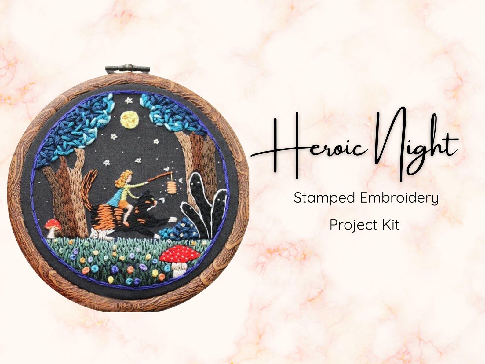 Heroic, Whimsical Child Fantasy Deluxe Stamped Embroidery Stitching Kit ...