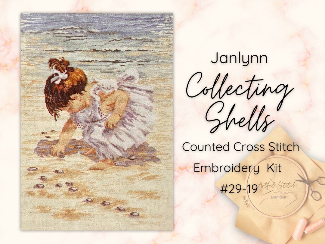 Collecting Shells, Counted Cross Stitch Kit From Janlynn Designed by ...