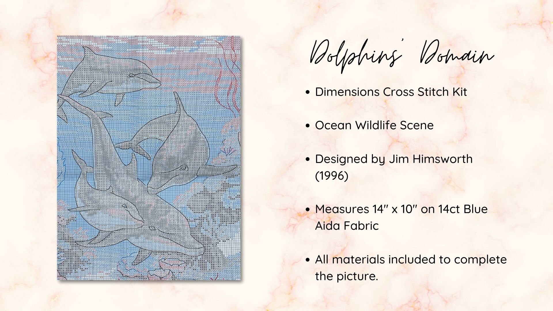The Dolphin’s Domain, Dimensions Vintage Counted Cross Stitch Kit by ...