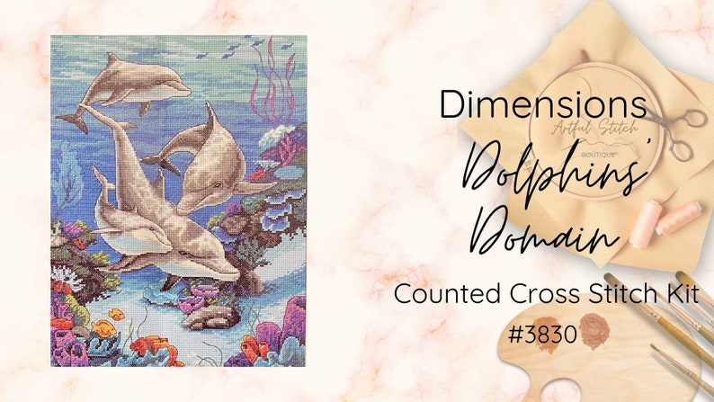 The Dolphin’s Domain, Dimensions Vintage Counted Cross Stitch Kit by ...