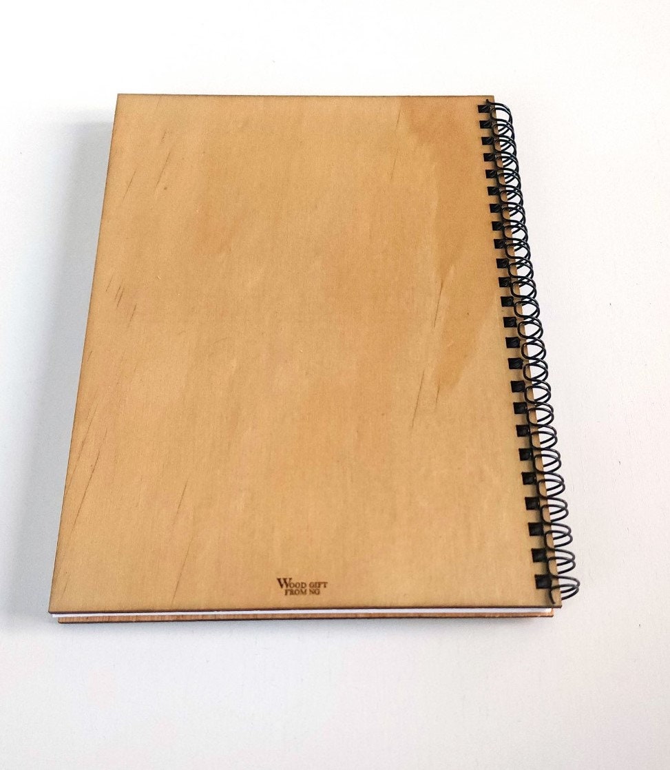Wooden Notebook, Blank White Pages Wood Notebook, Wood Cover Notebook ...