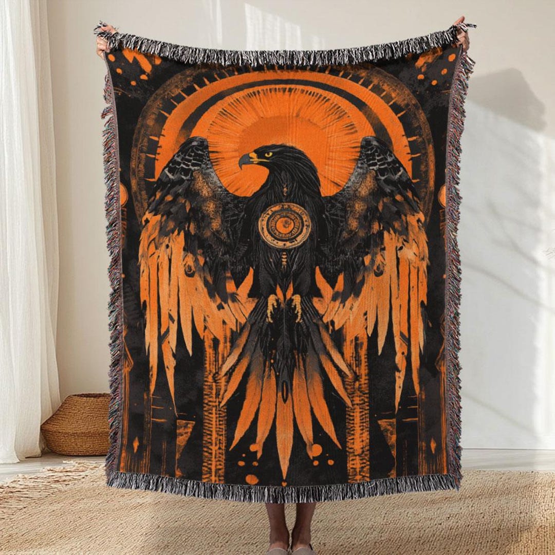 Boho Eagle Tapestry Throw, Tribal Eagle Wall Décor, Native American ...