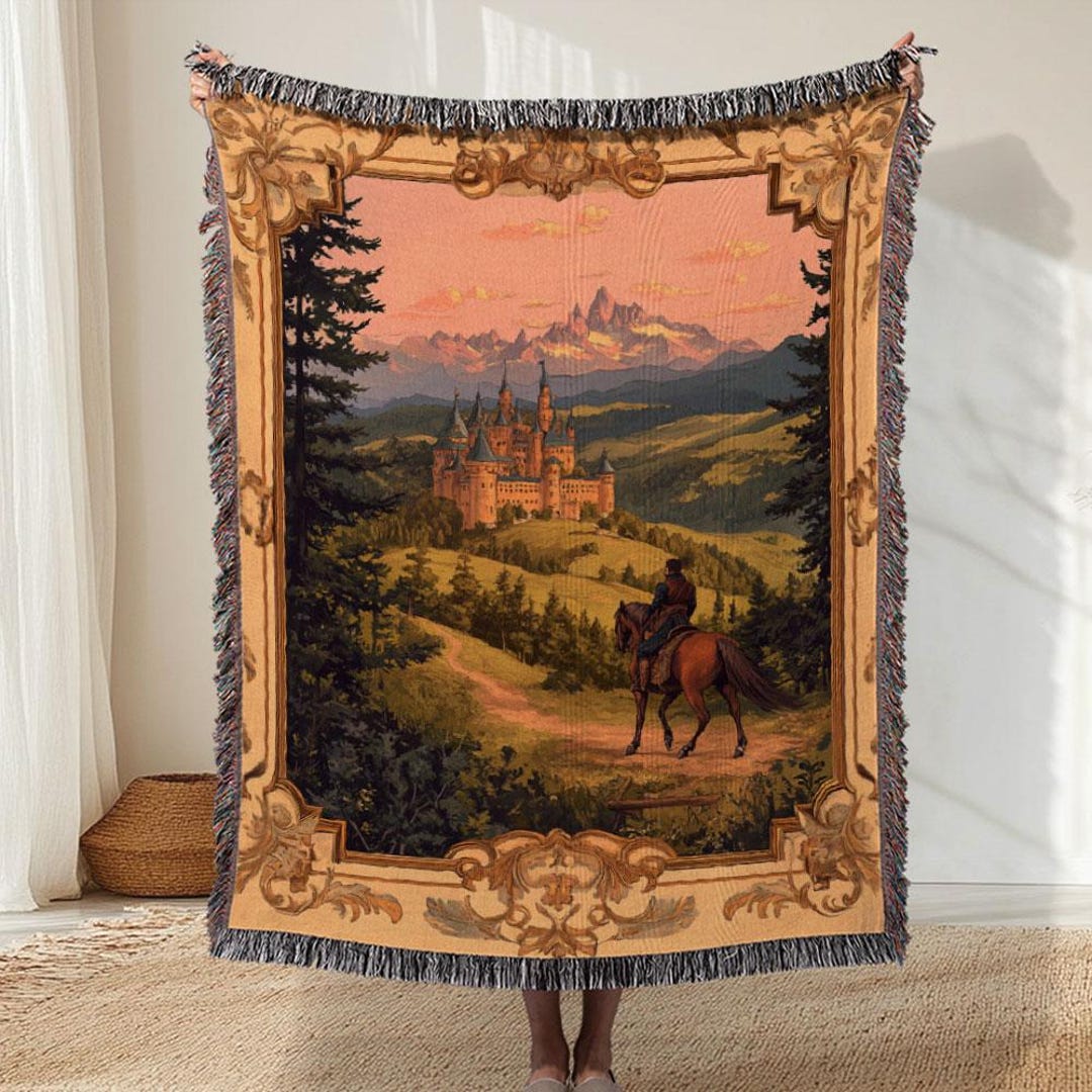 Fairy Tale Castle Tapestry Gothic Medieval Wall Hanging, Baroque Royal ...