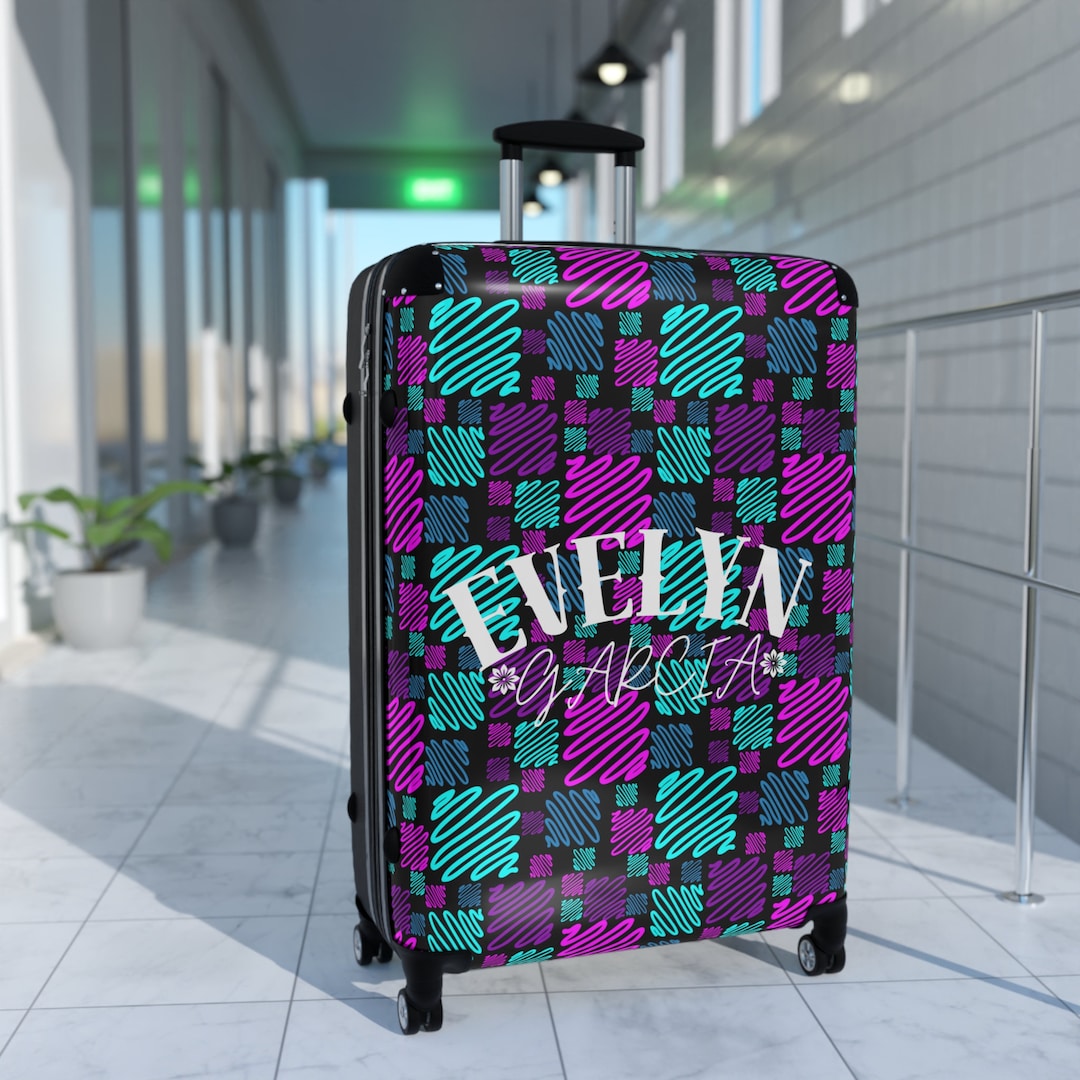 Personalized Suitcase With Name Hand Luggage Custom Suitcase Colorful ...