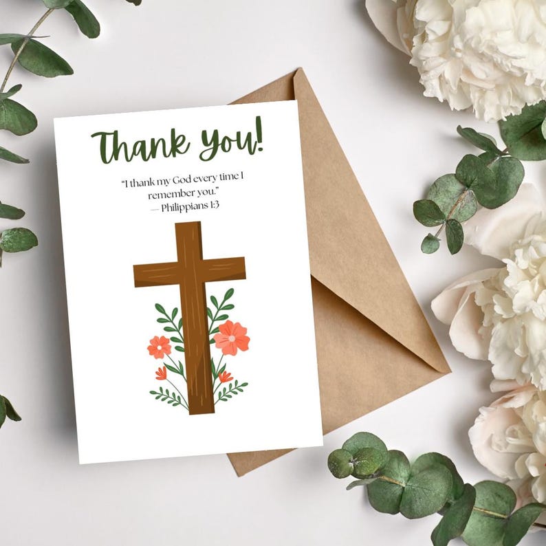 Thank You Card Religious Printable - Etsy