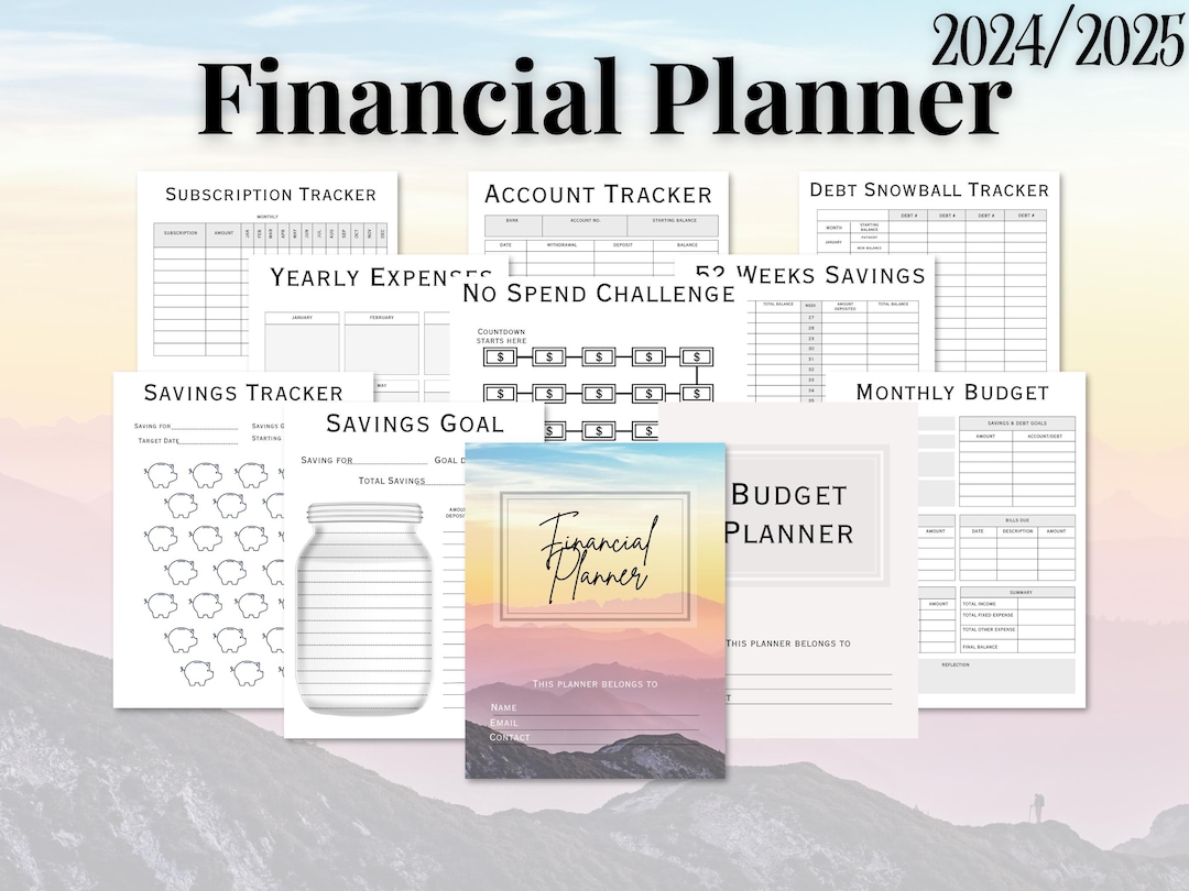 Editable Finance & Budget Tracker PDF - 30 Page Monthly Expense ...