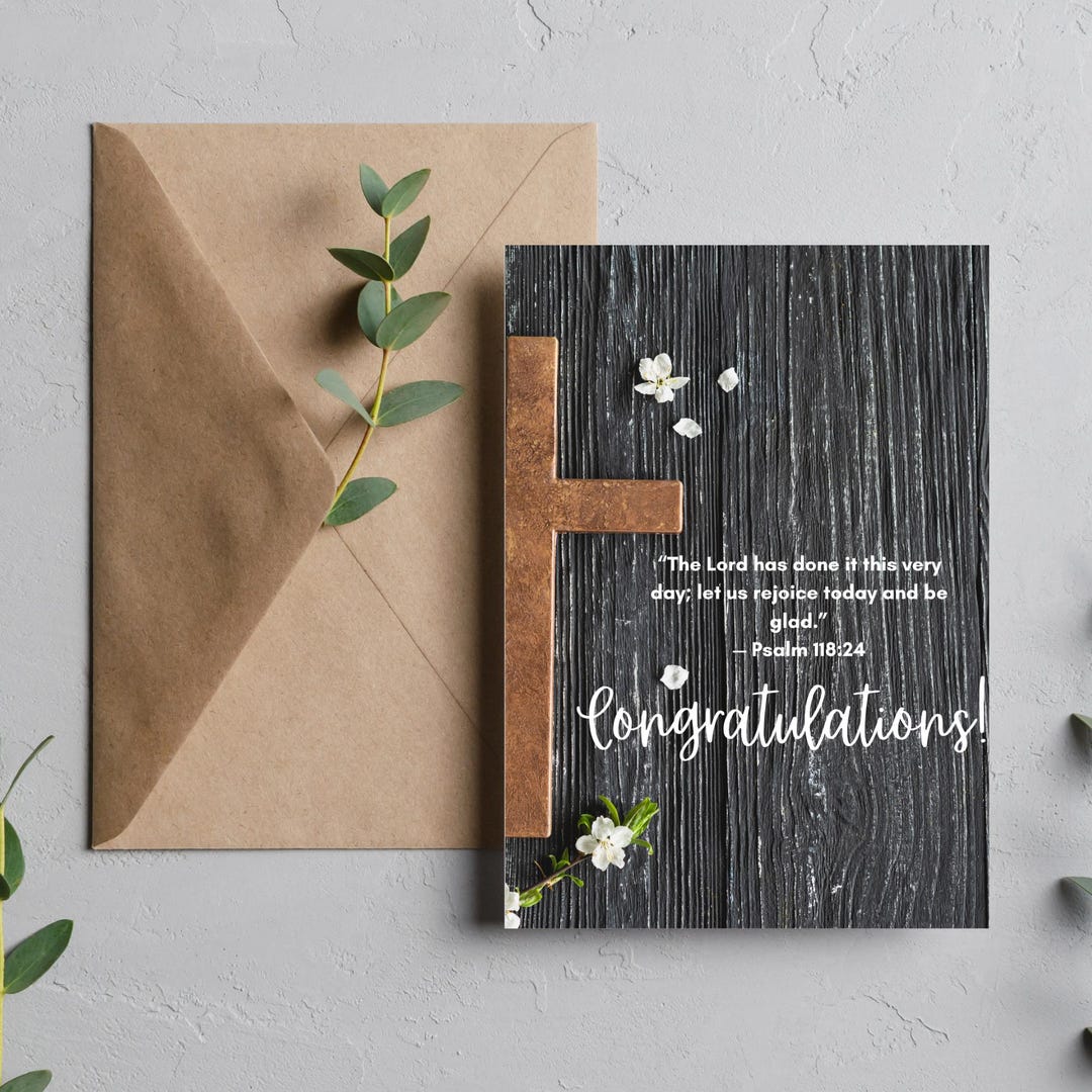 Congratulations Card With Bible Verse | Psalm 118:24 | Religious ...