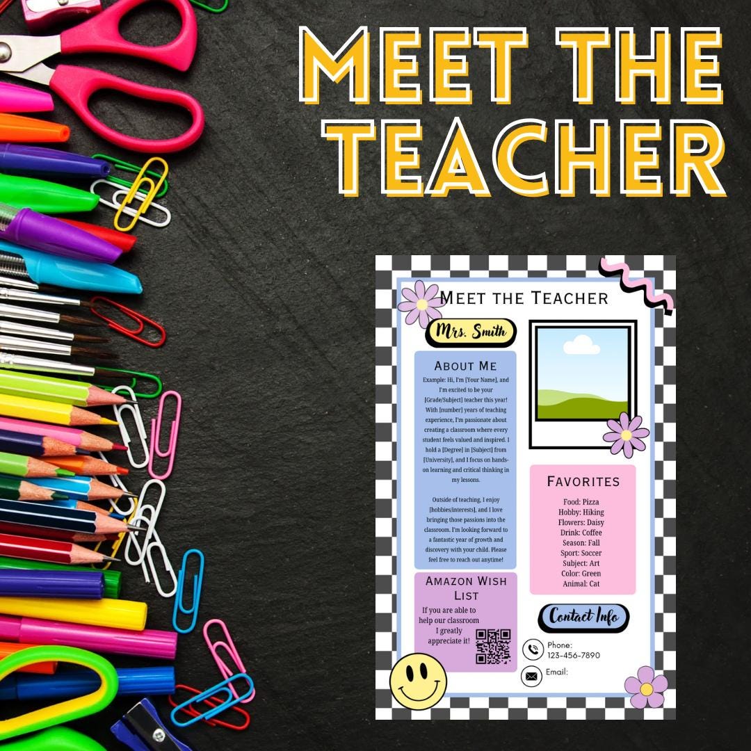 Retro Meet the Teacher PDF - Etsy