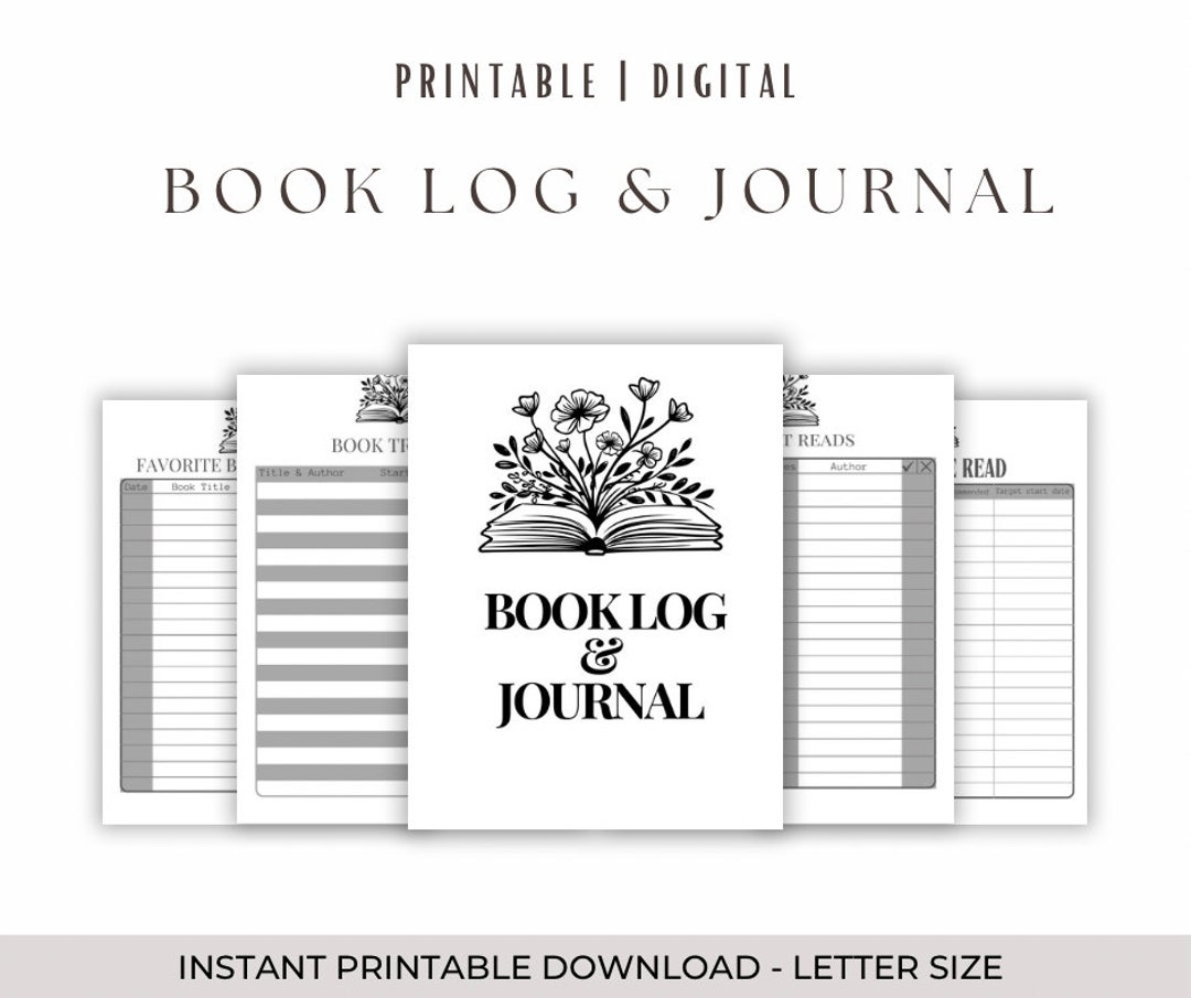 Printable Book Tracker and Reading Journal | Book Log and Reading List ...