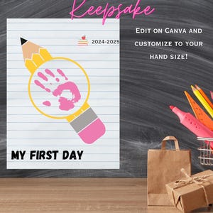 My First Day Handprint Poster | 18x24 Back-to-school Keepsake ...